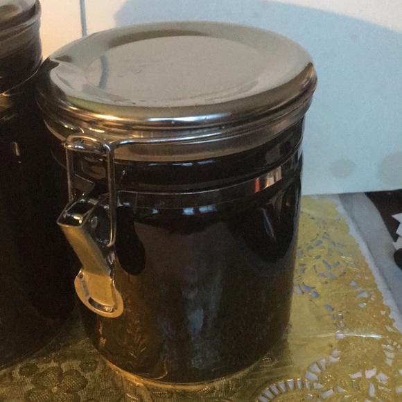 Alco | Kitchen | Vintage Alco Black Canisters With Silver Lids And ...